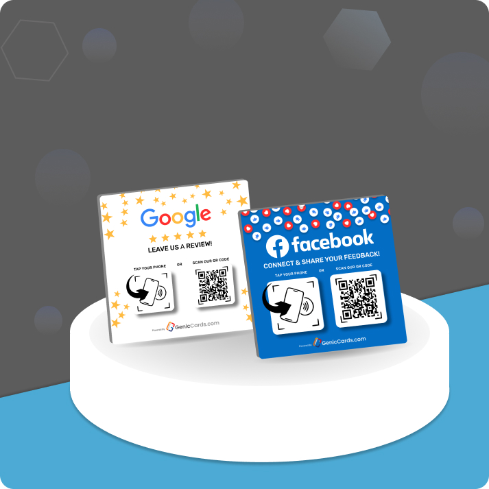 Google+Facebook Review Plate - Genic Cards